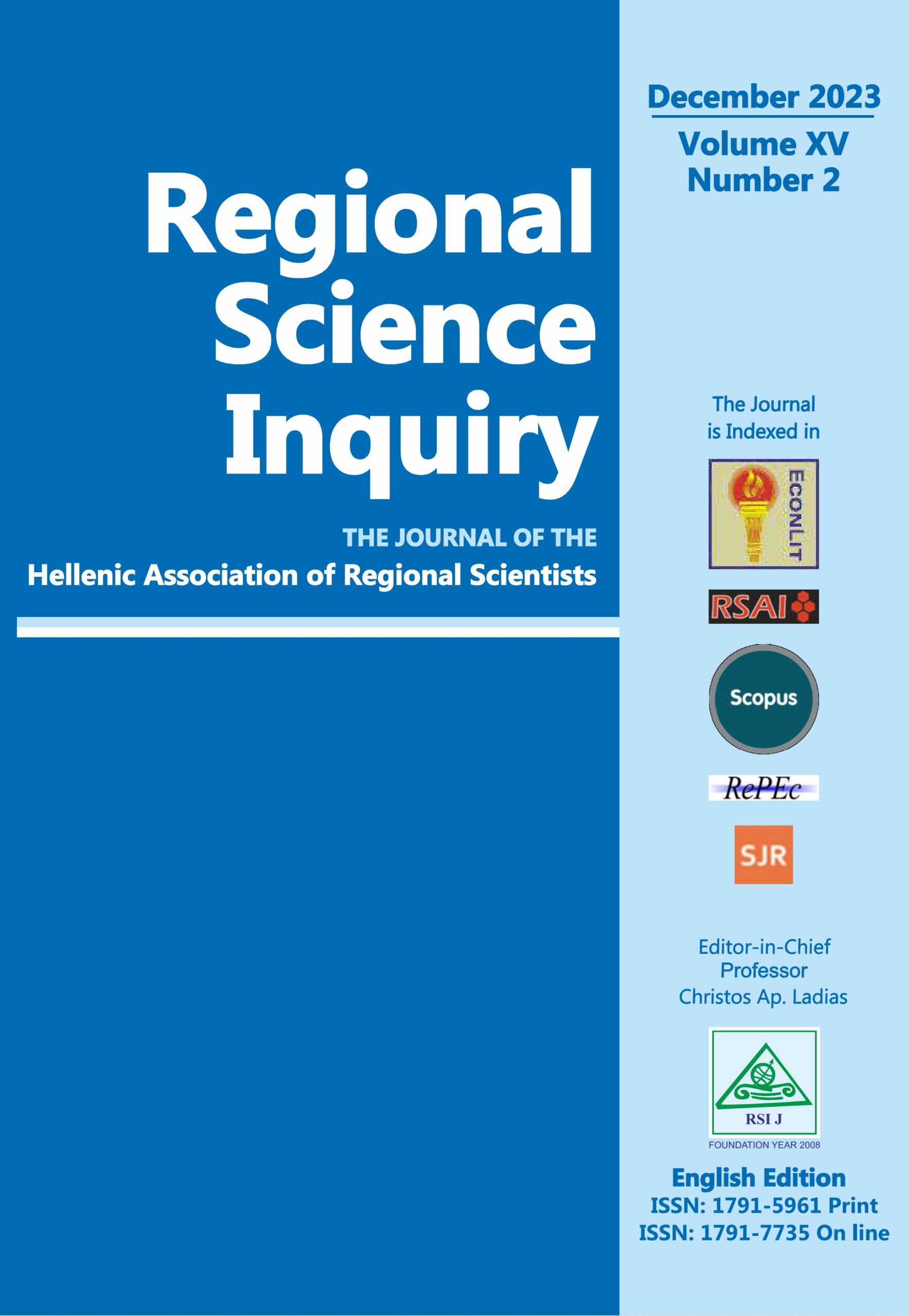 Regional Science Inquiry – Regional Science Inquiry Journal – Hellenic ...